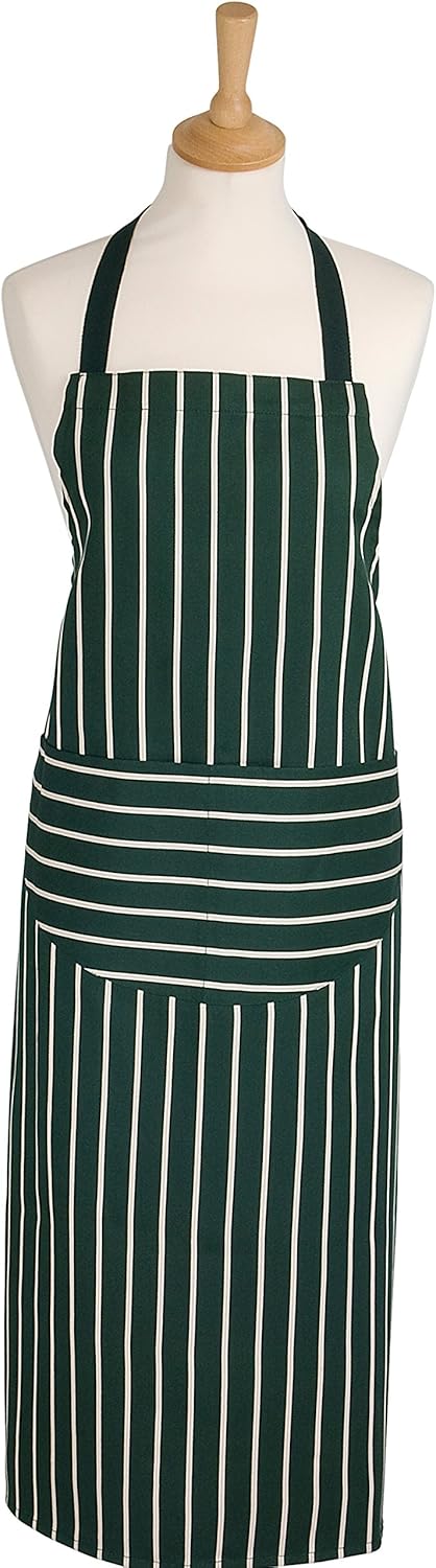 Classic Butcher's Stripe Extra Long Adult Apron in Racing Green: Amazon ...