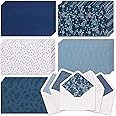 Amazon.com : 100 Blank Blue Note Cards w/Envelopes & Stickers, 4 x 6 ...