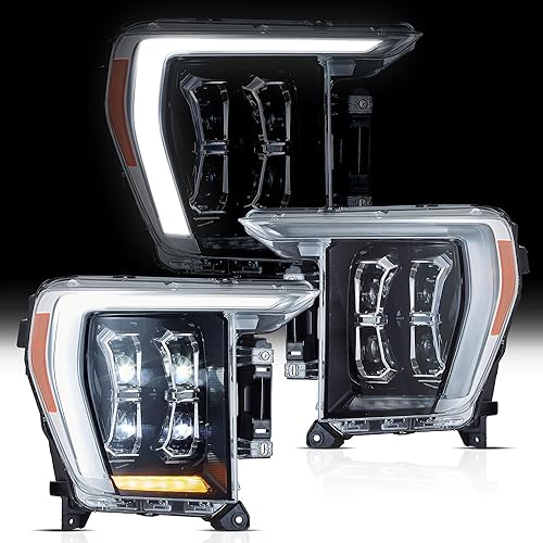 VLAND LED Dual Beam Projector Headlights Assembly for 2021 2022 2023 Ford F150 14th gen, F-150 ...