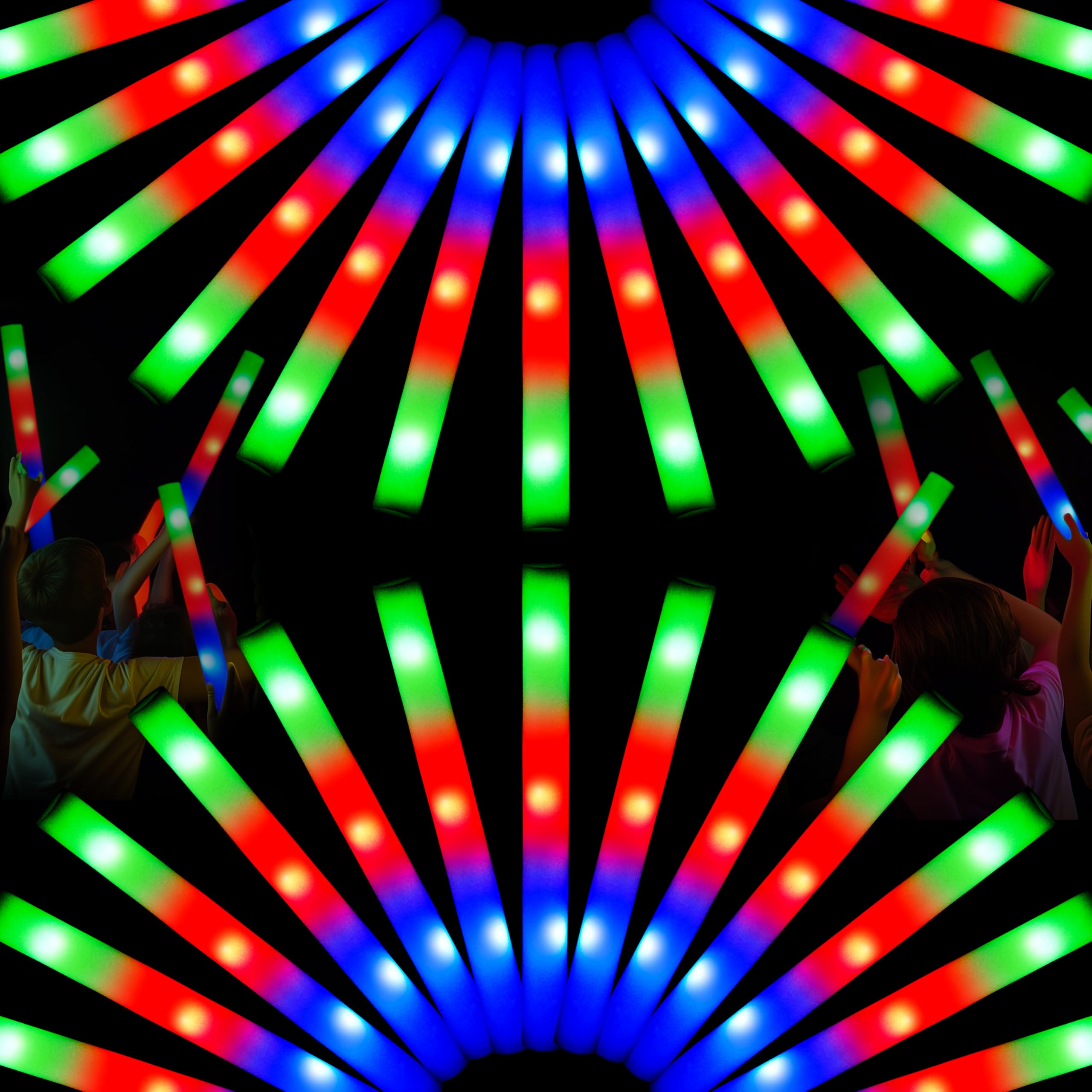 JOYIN 24 PCS Glow Sticks Party Favors, LED Light Up Foam Sticks Bulk ...