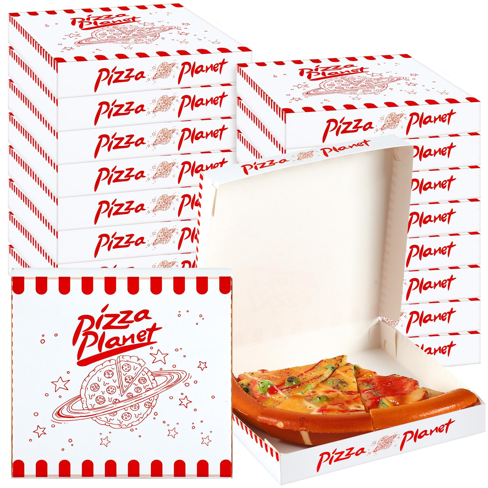 Dunzoom 24 Pcs Mini Pizza Planet Pizza Boxes for Inspired Story Party ...