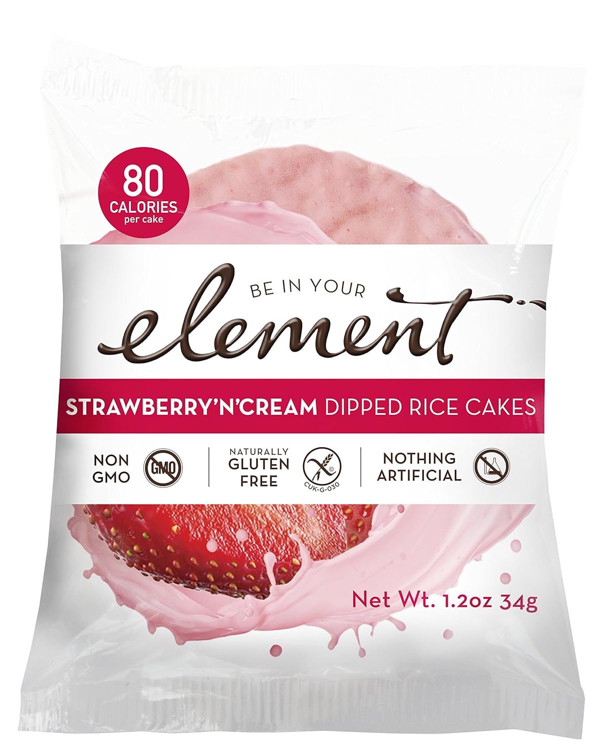 Amazon.com : Element Strawberry N Cream Rice Cake, 1.2 Ounce - 16 per ...