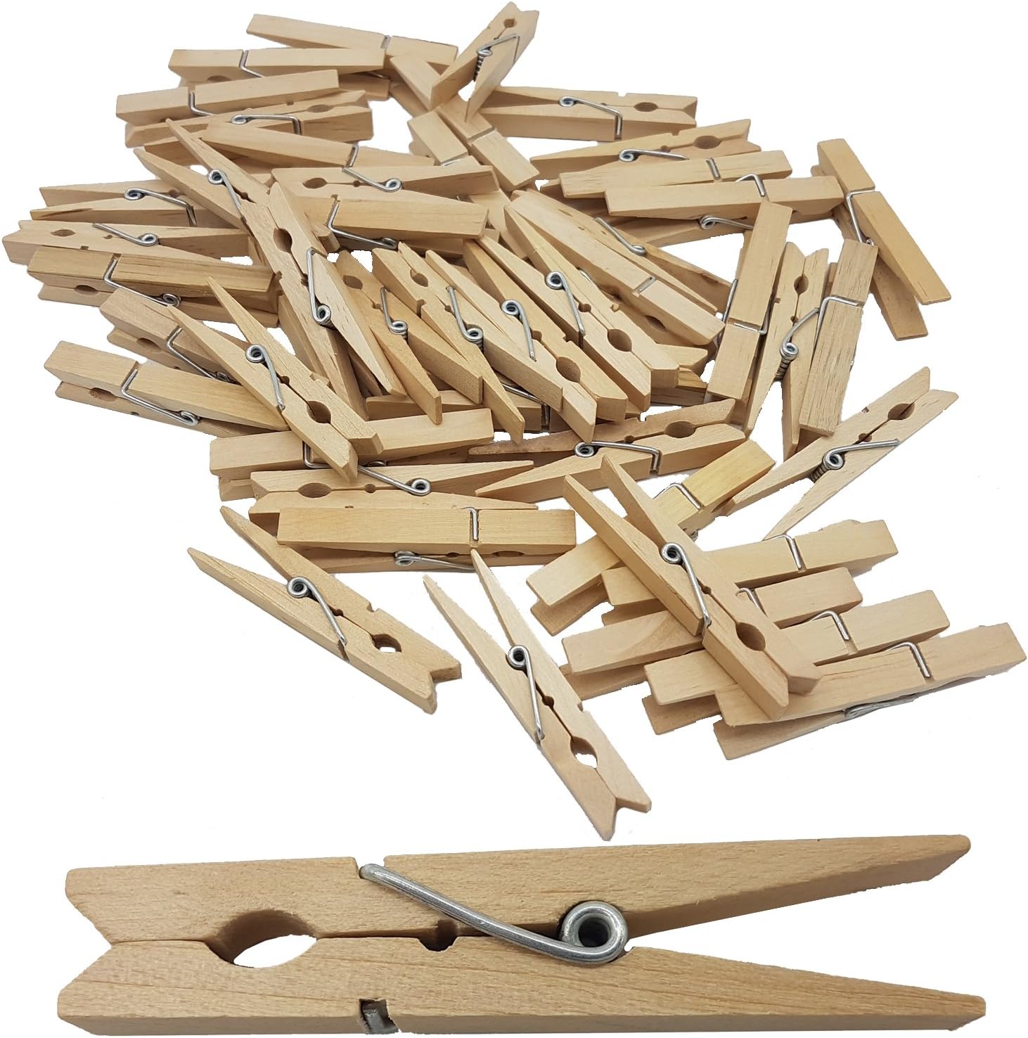 Land-Haus-Shop Wäscheklammern Set 48x aus Holz, Metall für Wäsche Leine ...