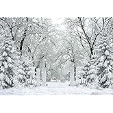 Amazon.com : Renaiss 7x5ft Winter Snow Forest Backdrop Snowflake ...