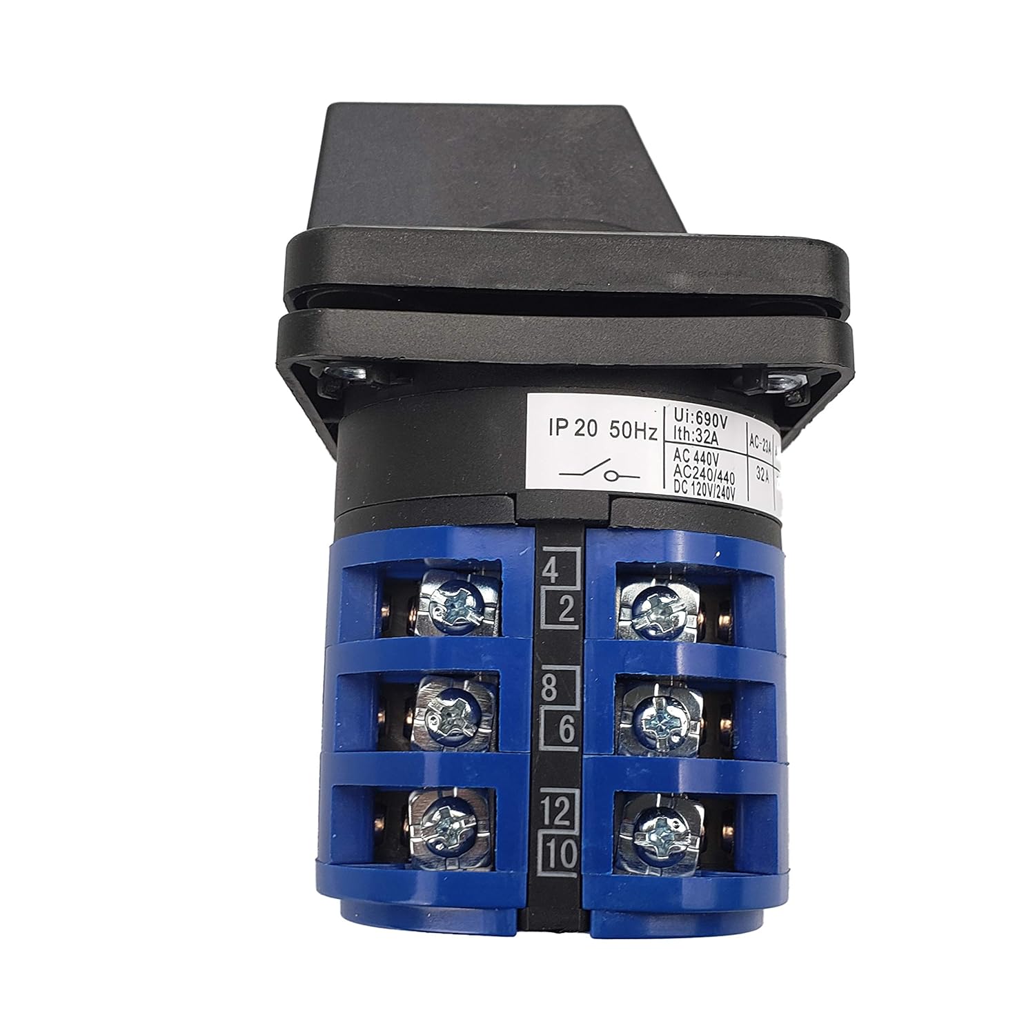 Changeover Selector Switch 63A 3 Position 12 Terminals 690V Universal ...