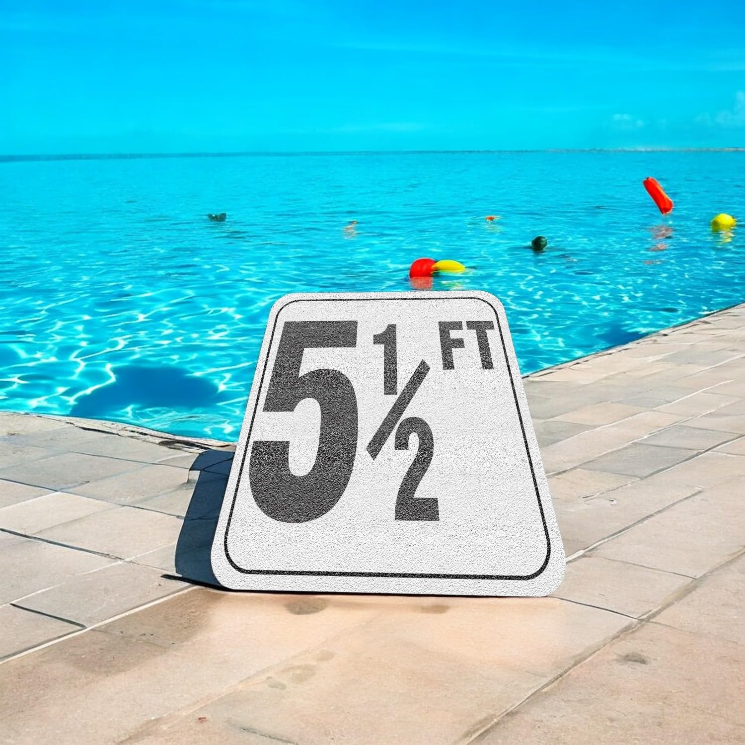 Mua Aquatic Custom Tile, 5 1/2 FT Pool Depth Markers, 6x6 Inches w/ 4 ...