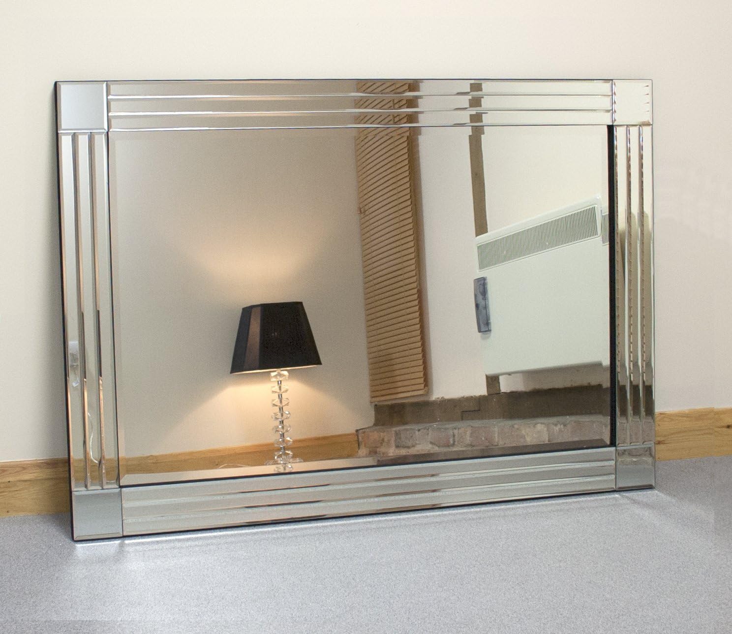 Barcelona Trading Molly Silver Glass Framed Rectangle Bevelled Wall ...