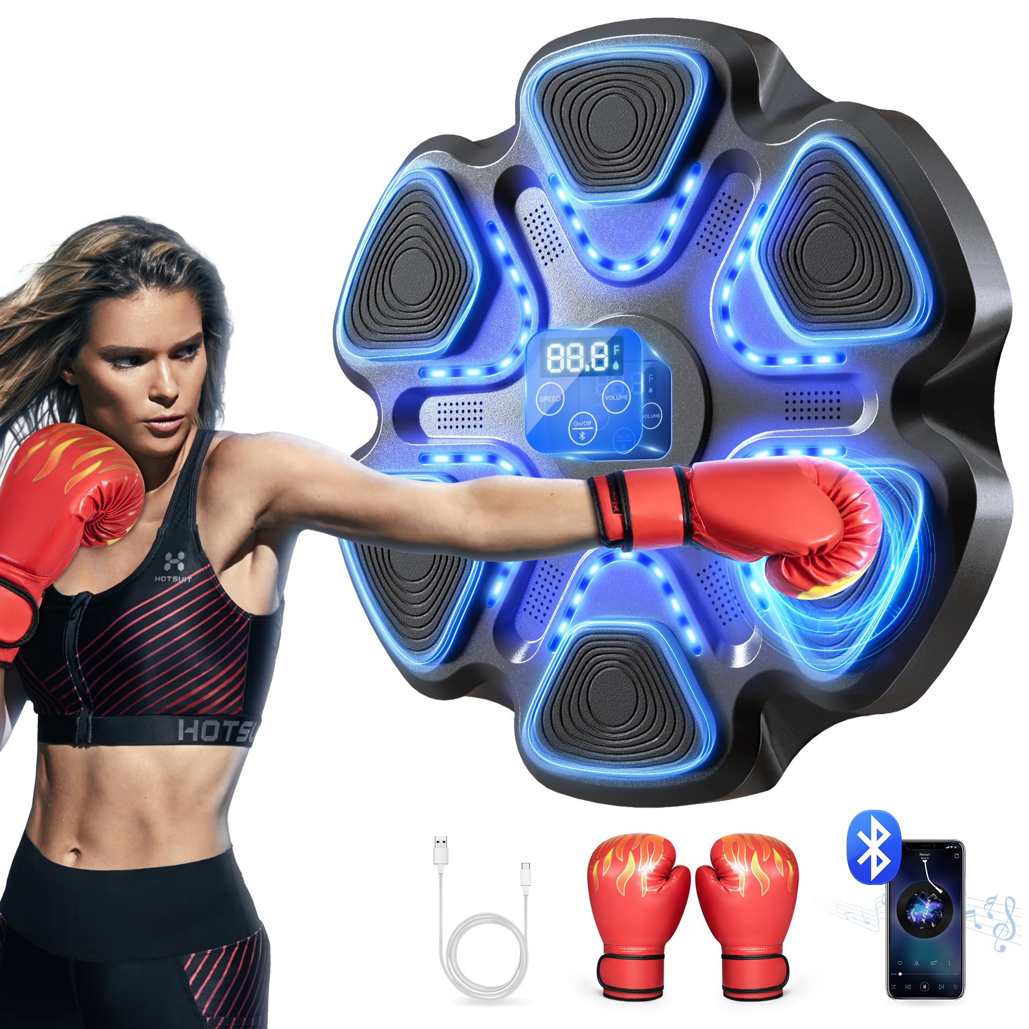 SPIEEK Music Boxing Machine with 9 Speeds & Modes for Adults, Boxing ...
