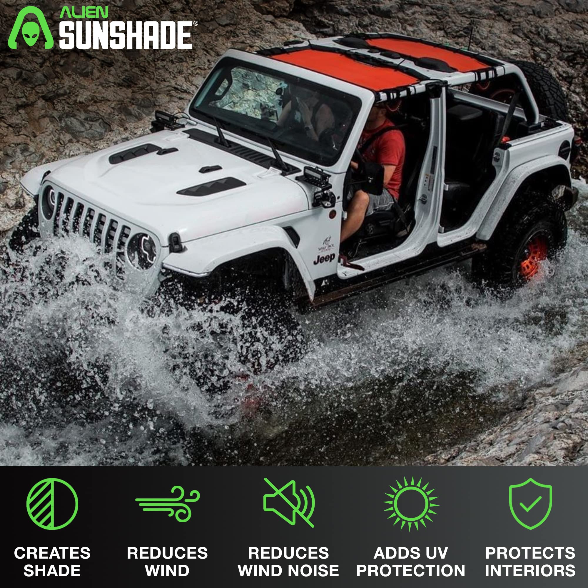 Mua Alien Sunshade Jeep Wrangler JLU (2018-2023) – Front & Rear Mesh ...