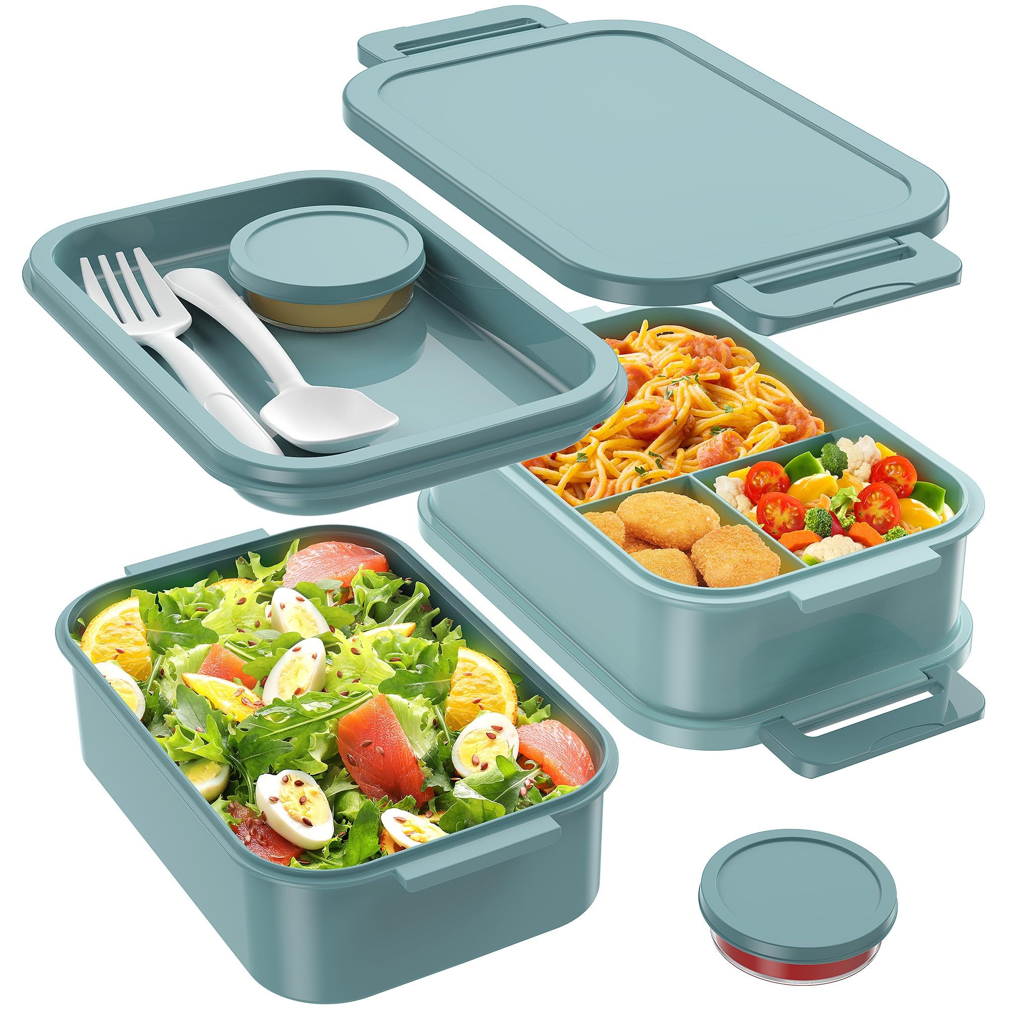 Jelife Bento Box Adult Lunch Box - 72oz Stackable Bento Lunch Box for ...