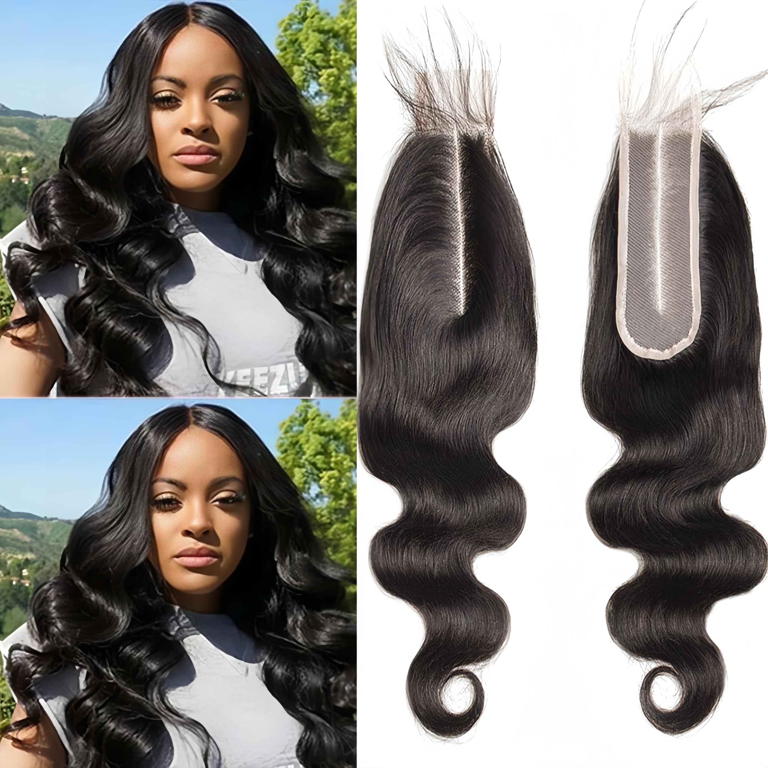 Brazilian 2x6 Swiss Lace Closure Body Wave Remy Hair High Ratio Hair ...