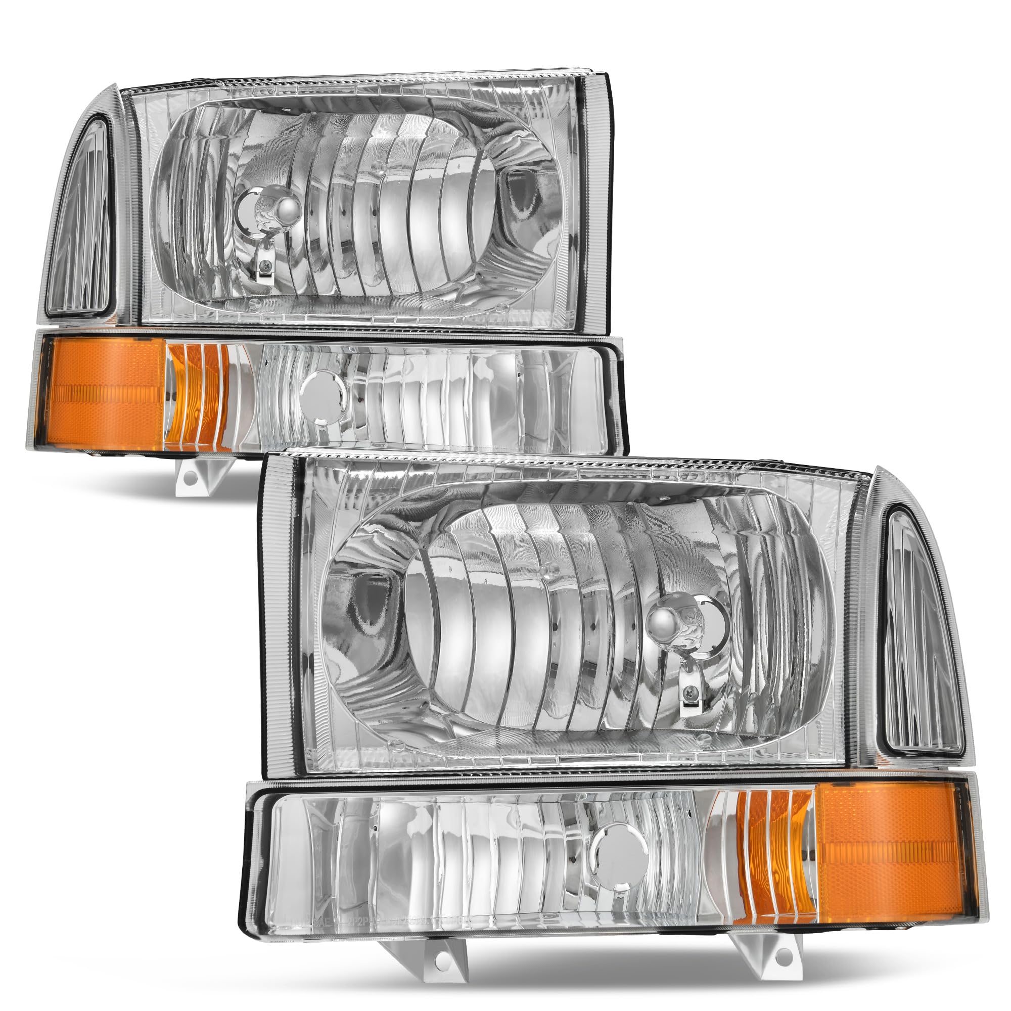 oEdRo Headlight Assembly Compatible with 1999-2004 Ford F250/F350/F450 ...