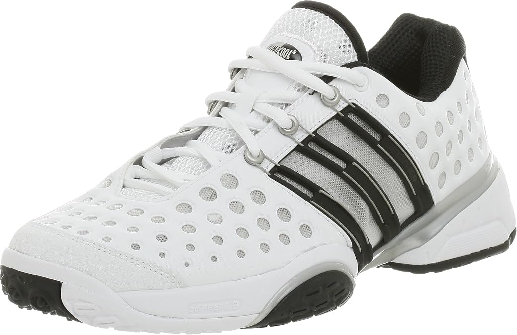 Amazon.com | adidas Men's CC Feather III Tennis Shoe, White/Black ...