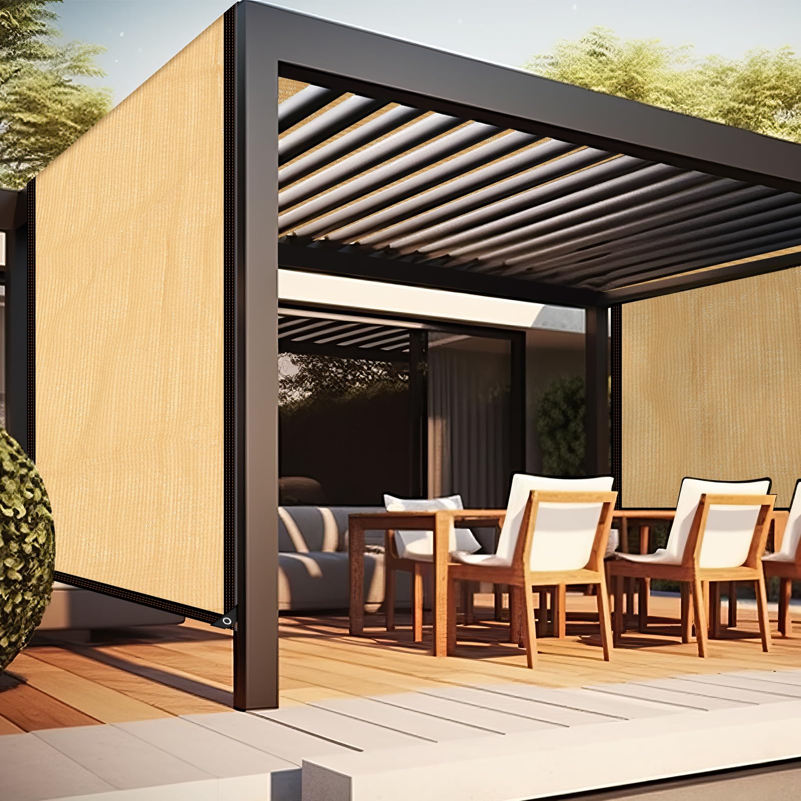 Fanfanwin 95% Pergola Shade Cover with Grommets,10' x 14' Outdoor Sun ...