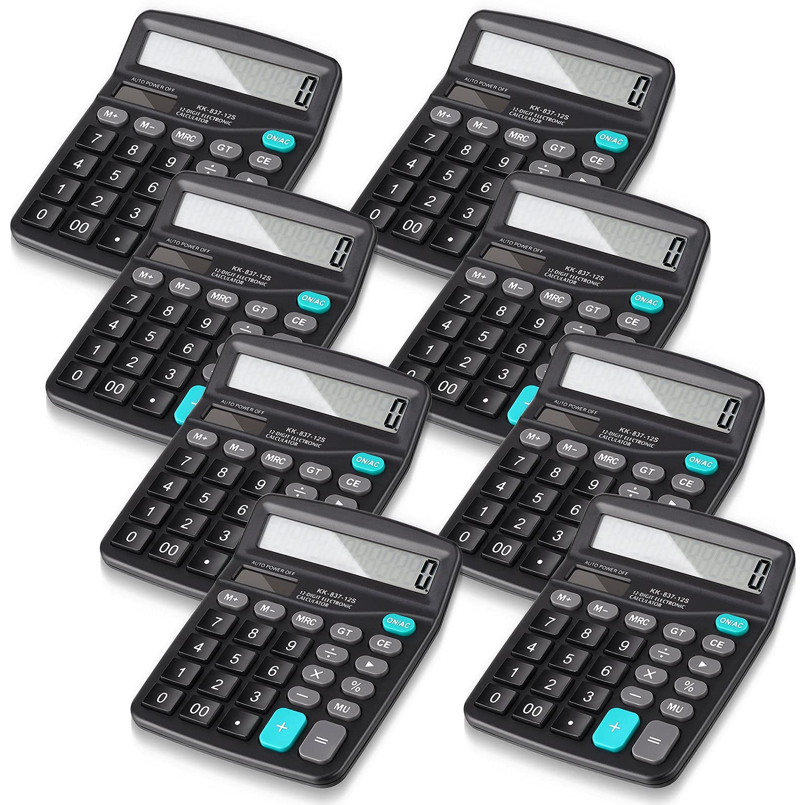 Mua 8 Pieces 12-Digit Calculator, Solar Basic Desktop Calculator Large ...
