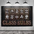 Amazon.com: Clabby 20 Pcs Classroom Bulletin Board Posters Class Rules ...
