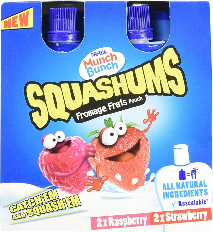 Nestle Munch Bunch Squashums Raspberry/Strawberry Pouch, 4x80g: Amazon ...
