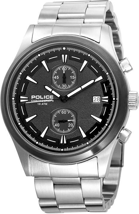 Police 'Fuel' Gents Stainless Steel Bracelet Watch With Gun Dial ...