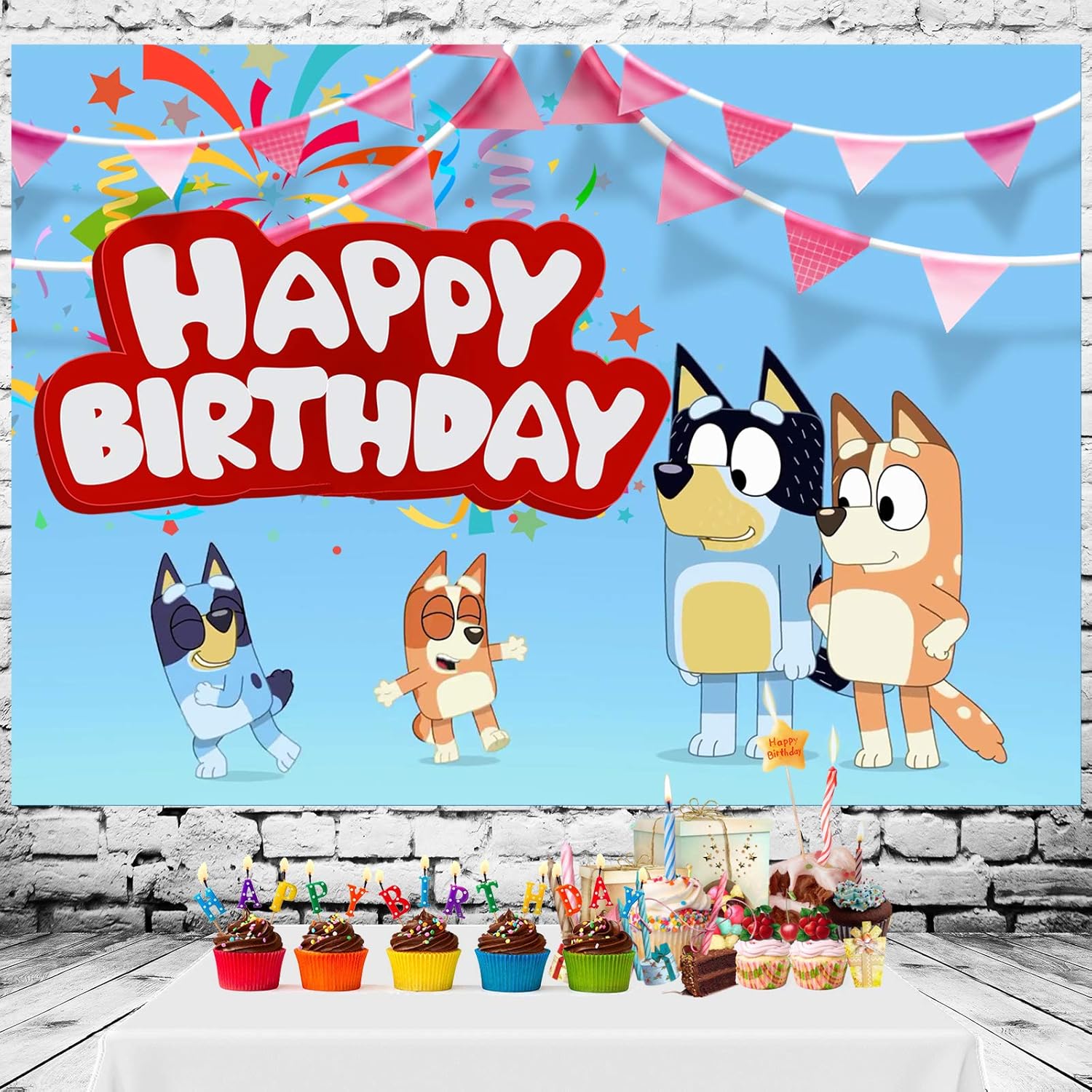 Electronics Bluey Theme Backdrops Girls Birthday Party Photography ...