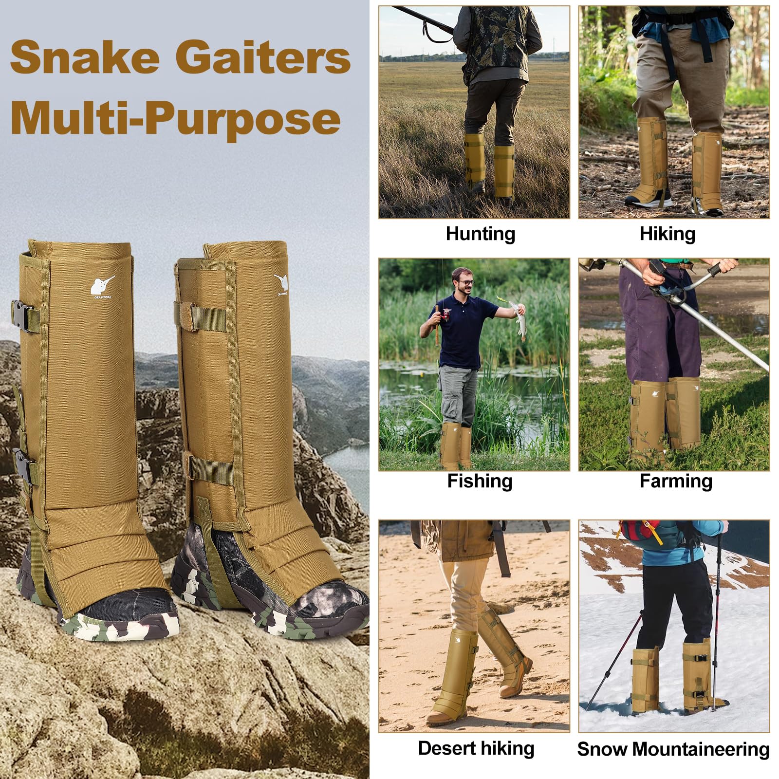 Snake Gaiters Leg Guards For Snake Bite Protection, Waterproof Snake ...