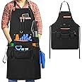 Amazon.com: HODRANT Professional BBQ Grilling Apron, Large Chef Cooking Apron with Multiple ...