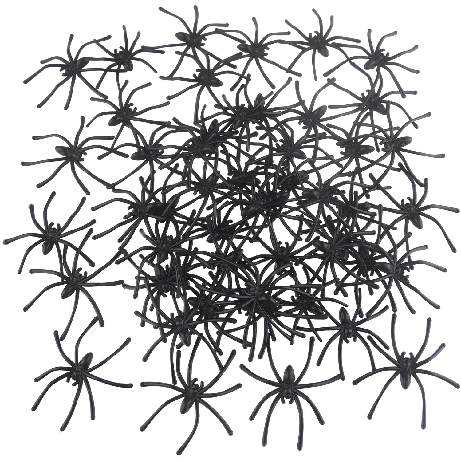 TUPARKA 100 Pcs Realistic Spider Plastic Halloween Mini Spiders Joke ...
