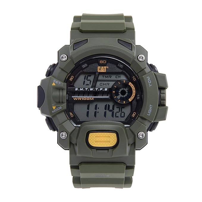 Buy Caterpillar CAT Digital Chronograph Black Round Dial Men's Watch ...