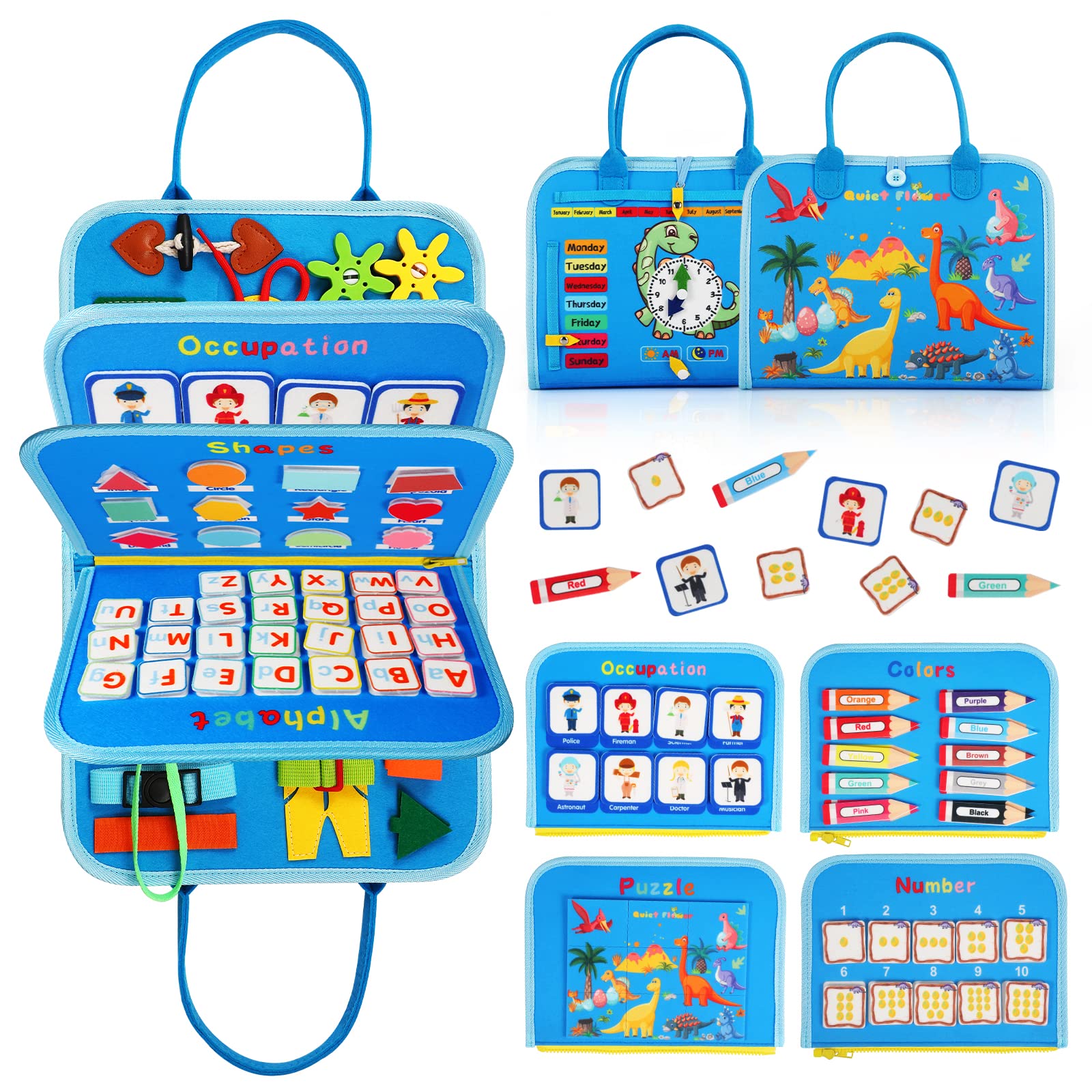 Toddler Busy Board for 1 Years Old, Montessori Learning Toys Busy Book ...