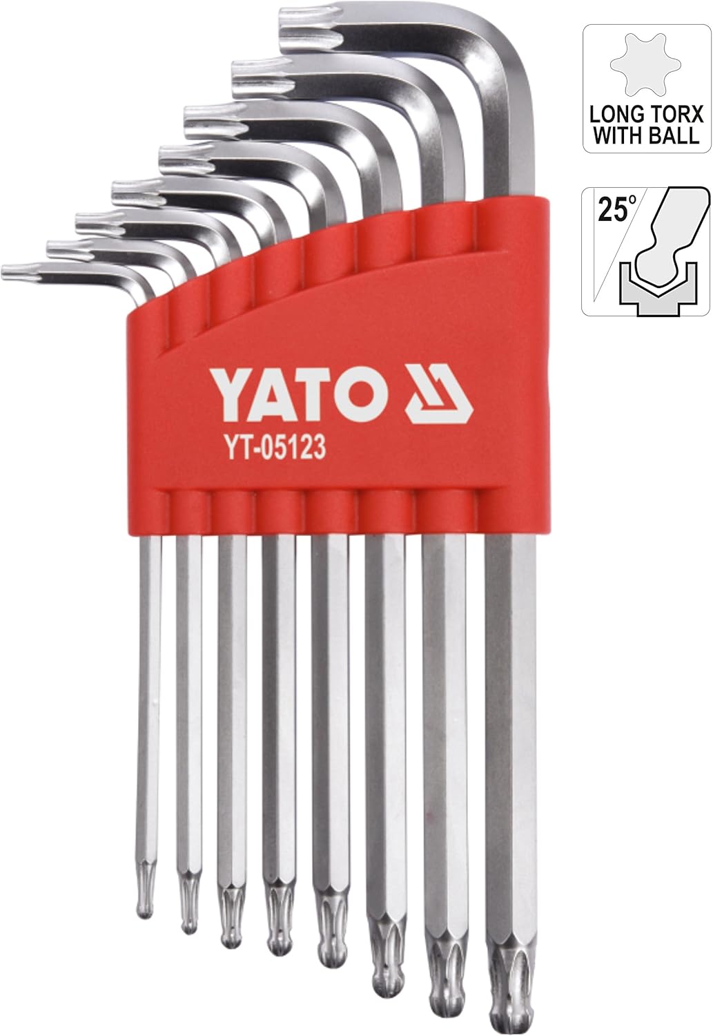 YATO Allen torx Key Set 8 pcs, Ball Ended, T9-T40 mm (YT-05123): Amazon ...