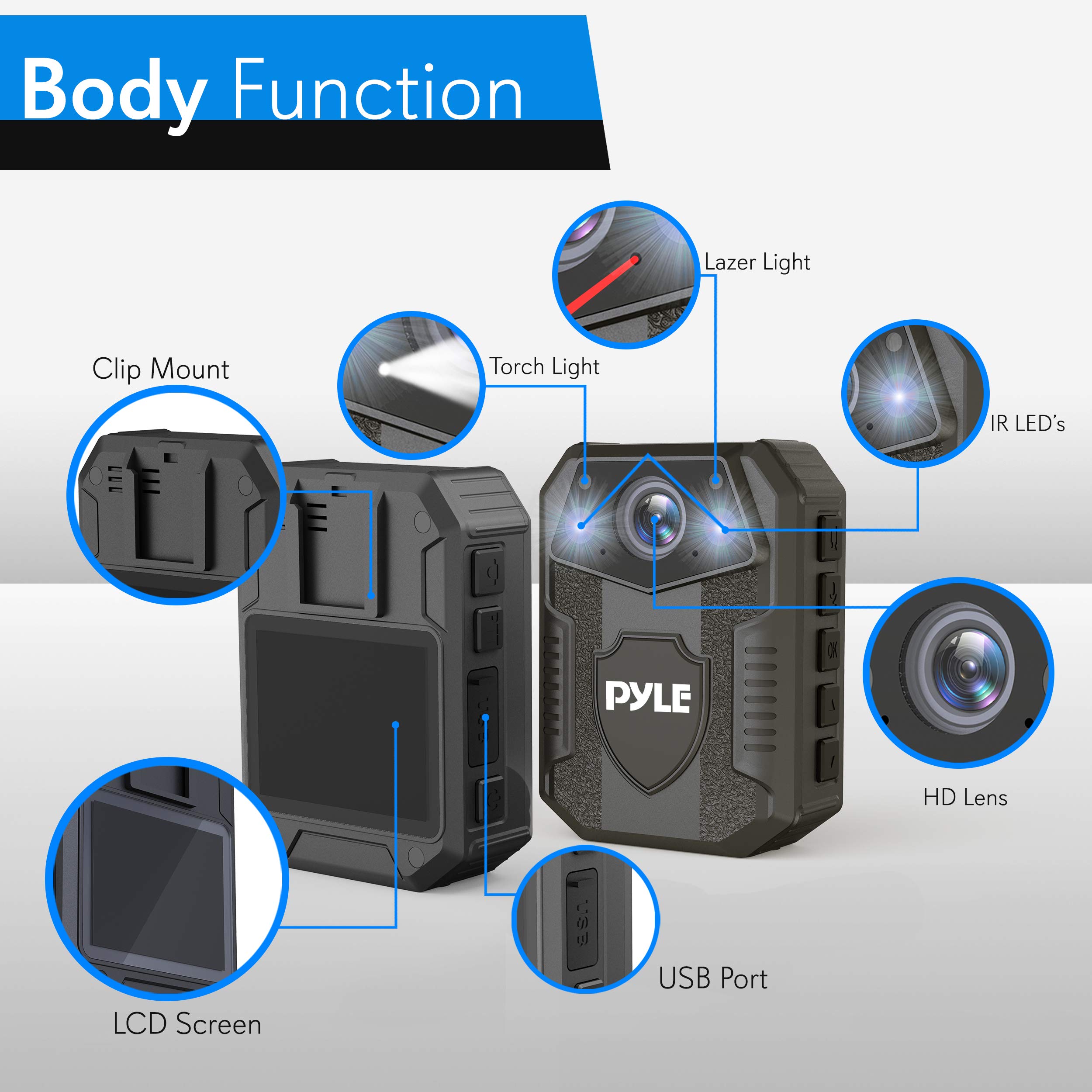 Mua Pyle Police Security Video Body Camera - HD 1920x1080p Rechargeable ...