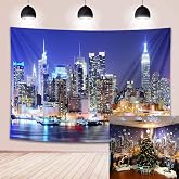 Amazon.com : CRTPOD New York City Landscape Backdrop Manhattan Night ...