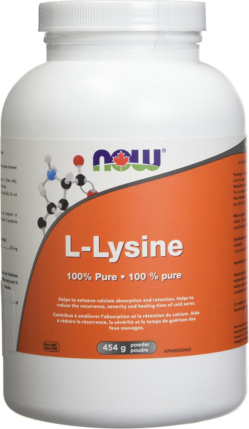 NOW 100 Percentage Pure Lysine Powder, 454g: Amazon.ca: Health ...