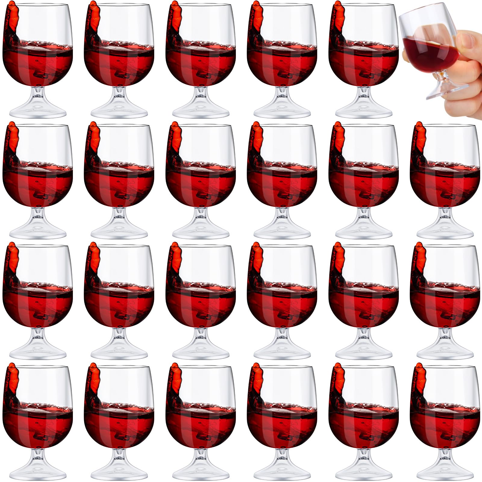 Roshtia 24 Pcs Mini Shot Glasses 1.75 oz Small Brandy Snifters Clear ...