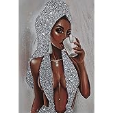 Amazon.com: Baweio African American Wall Art - Silver Black Woman Portrait Poster, Minimalist ...