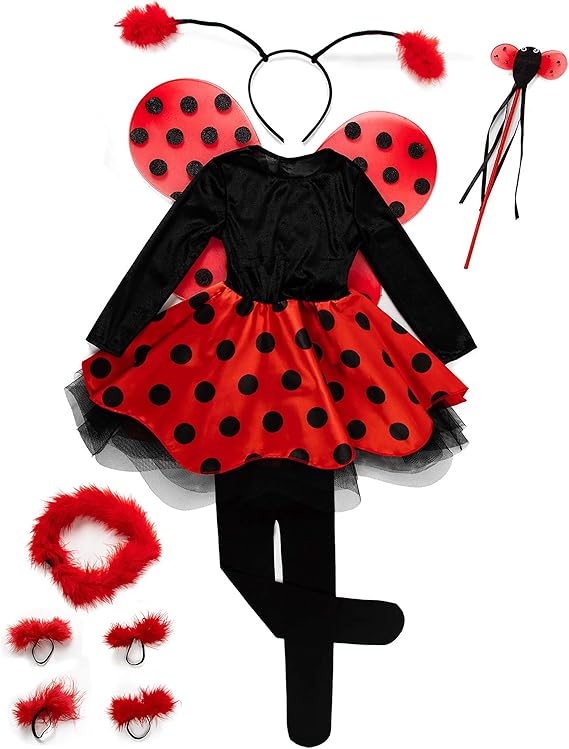 Kids Ladybug Dress, Girls Lady Bug Costume Birthday Party Tulle Tutu ...