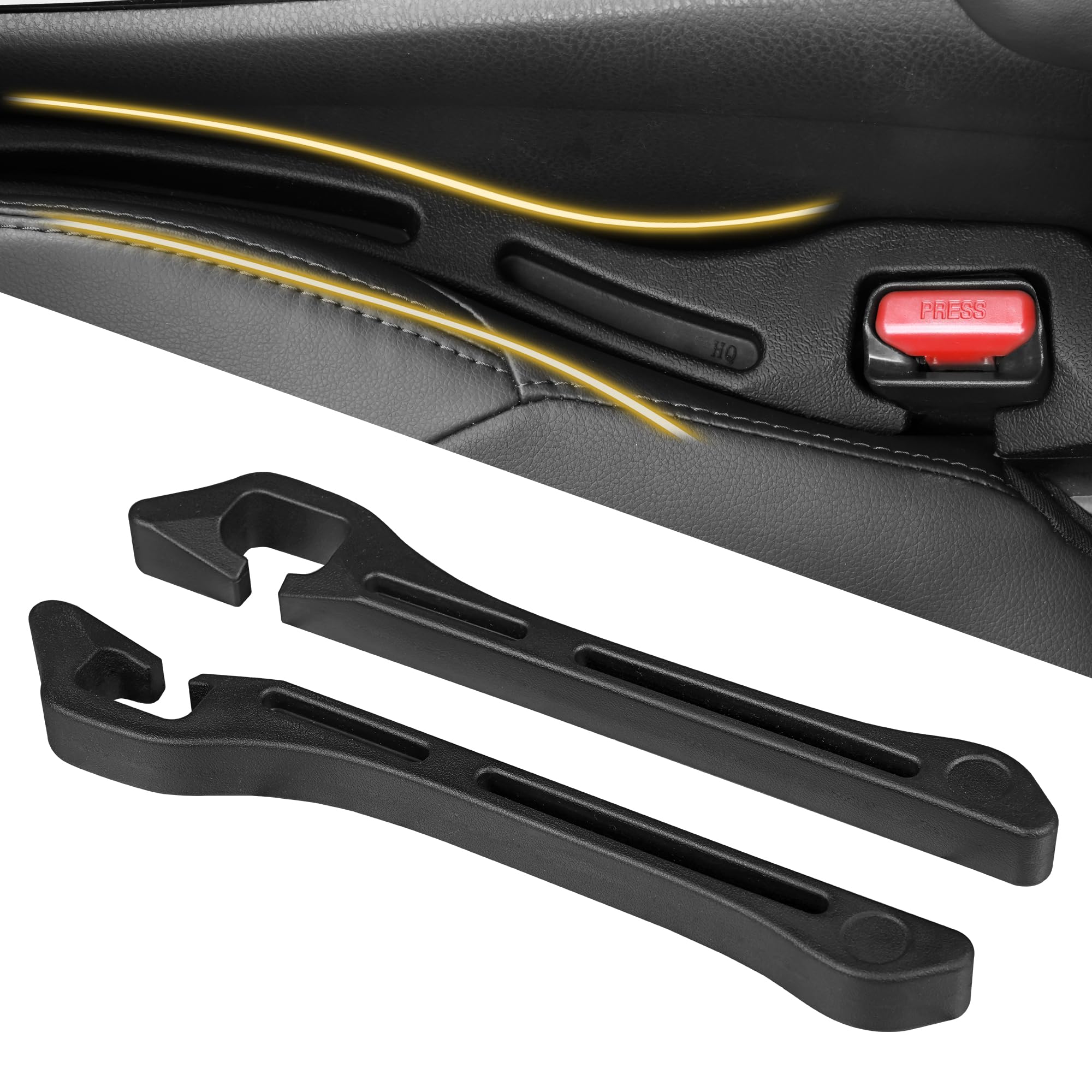 YELLOW JACKET Car Seat Gap Filler Organizer 2 Pack Universal Gap Filler ...