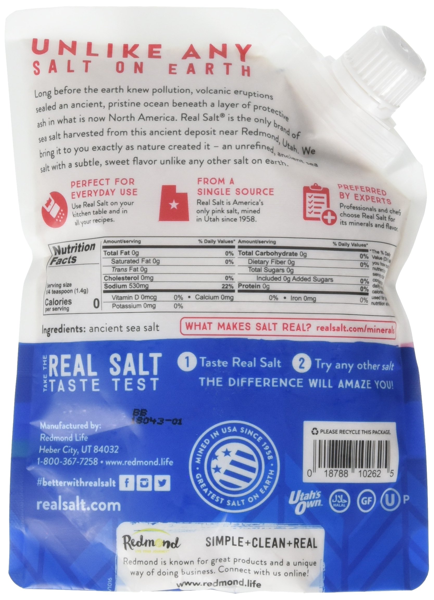 Redmond Real Salt - Ancient Fine Sea Salt, Unrefined Mineral Salt, 16 ...