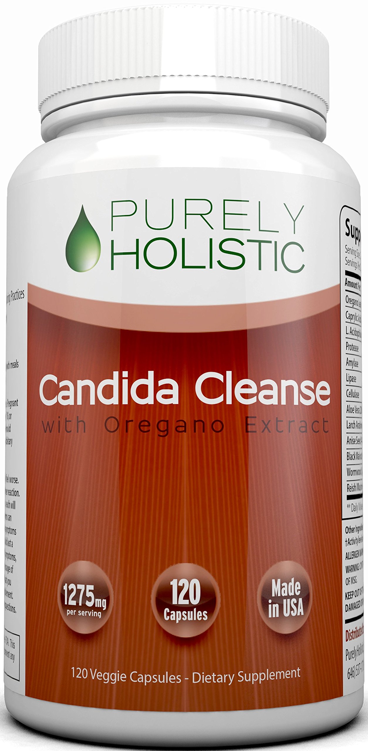Candida Cleanse 120 Capsules Veggie Caps with Herbs, Antifungals ...