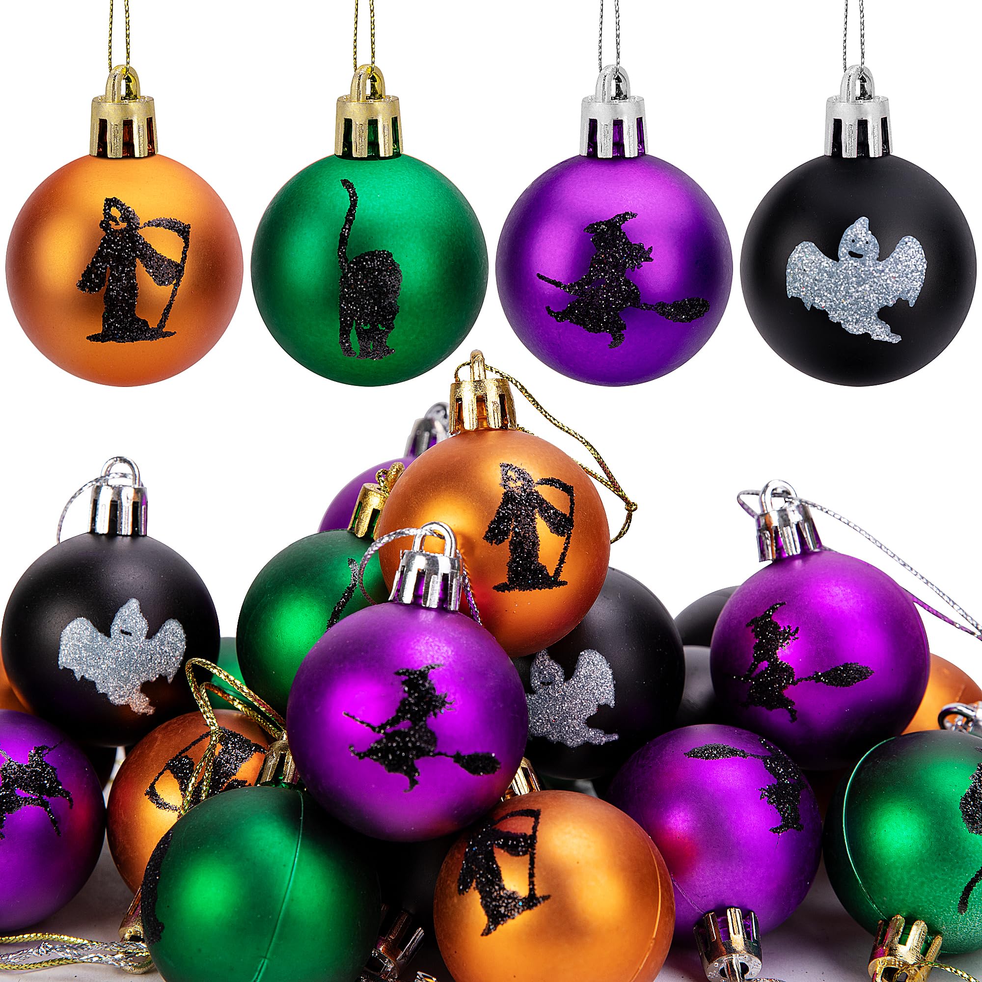 Deloky 24 Pcs Halloween Hanging Ball Ornaments- 1.6 Inch Halloween ...
