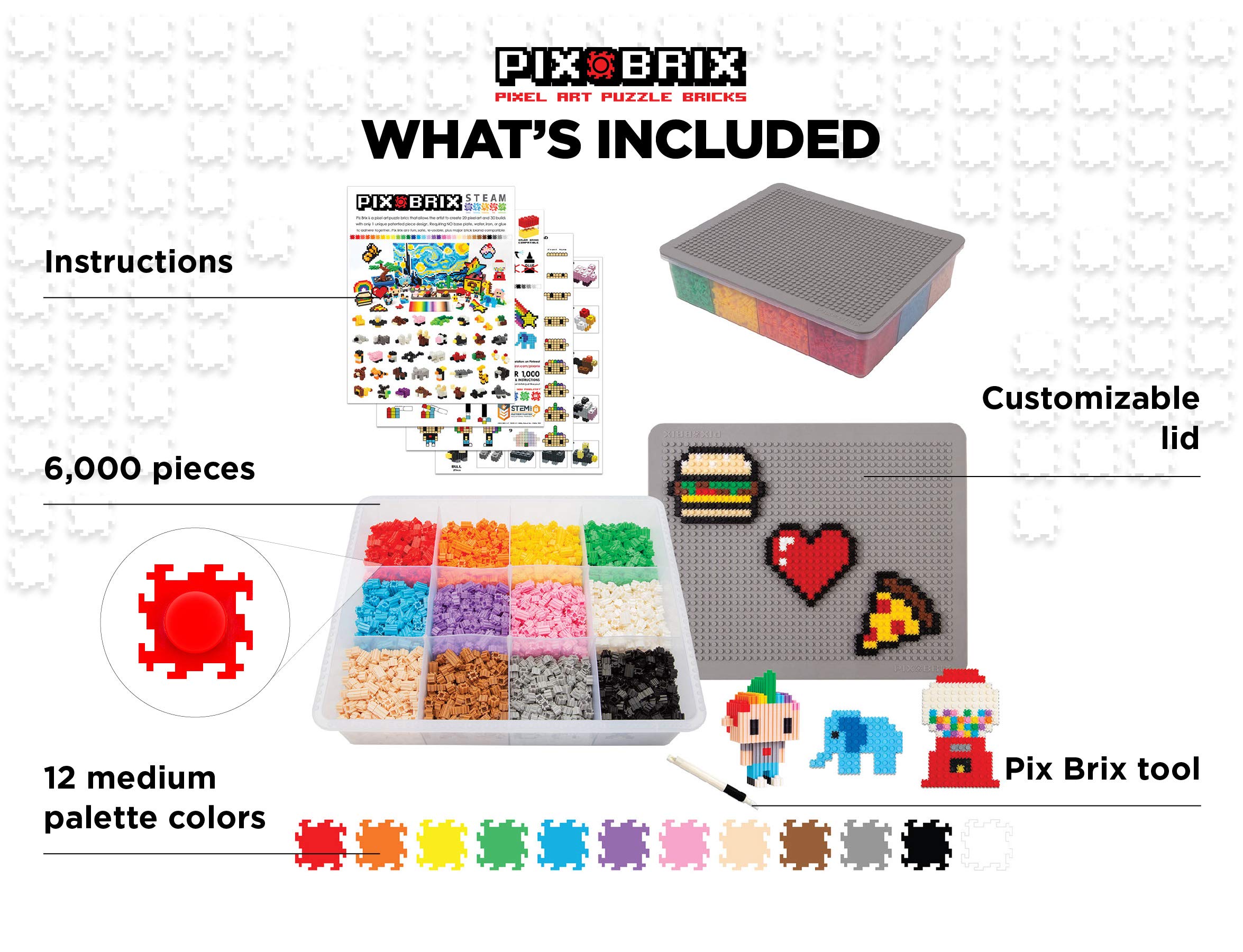 Mua Pix Brix Pixel Art Puzzle Bricks - 6,000 Piece Pixel Art Container ...