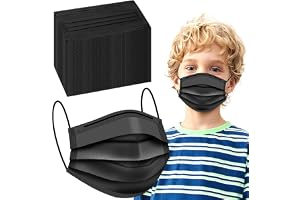 100 Pack Kids Disposable Face Masks, Black Disposable Face Masks, 3 ...