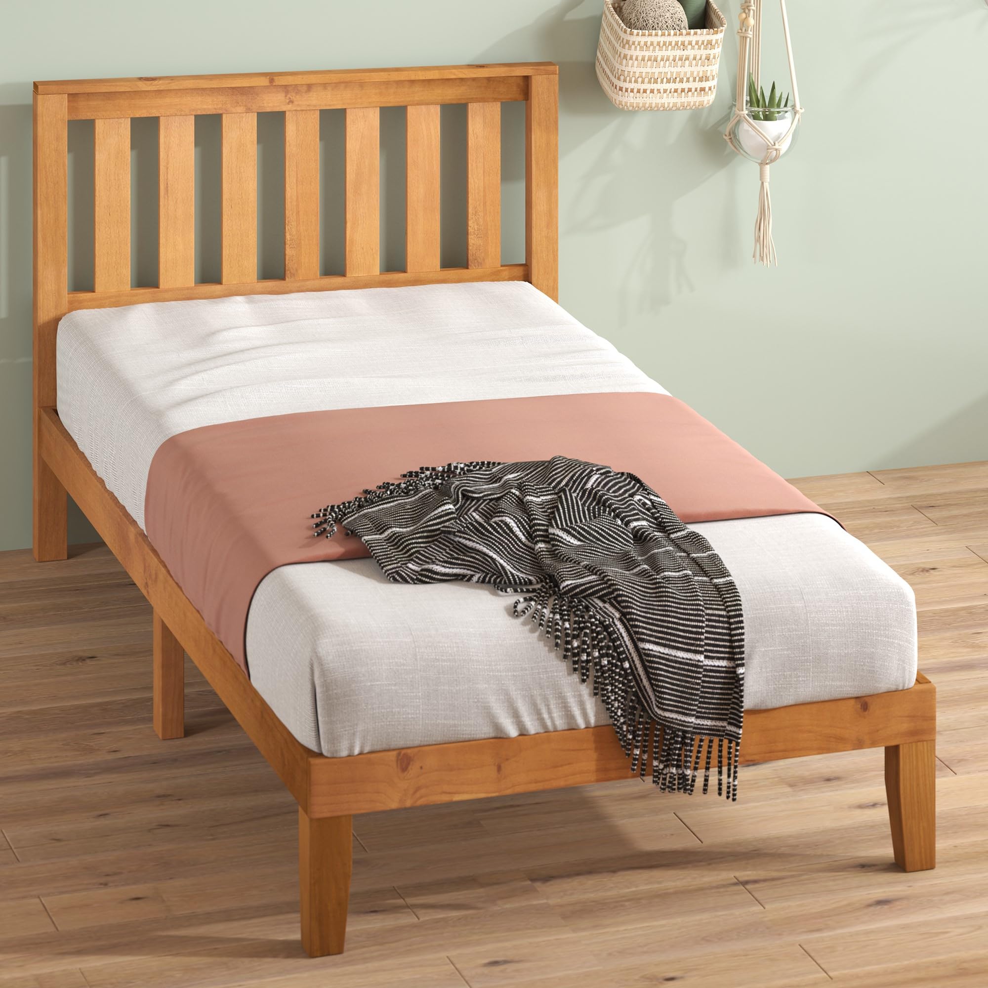 ZINUS Alexia Wood Platform Bed Frame with headboard, Solid Wood ...
