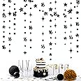 Amazon.com: Black Number 16 Circle Dot Twinkle Star Garland Metallic ...
