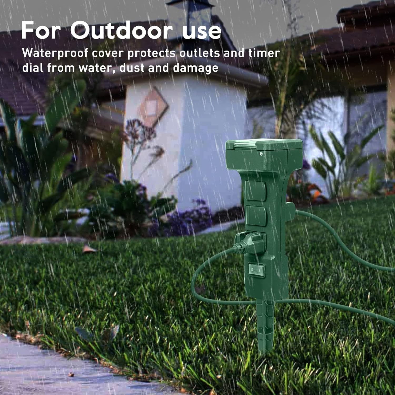 Mua Outdoor Power Stake Timer, 24 Hour Light Timers with Remote Control ...