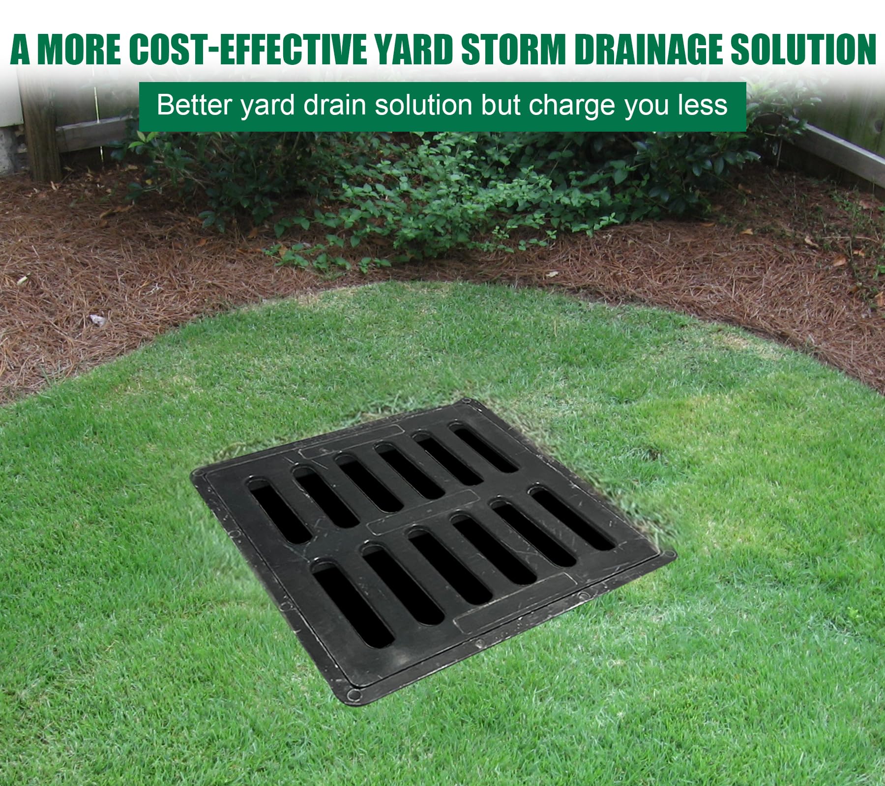 NATOTELA Outdoor Drain Grate And Frame,Square Flat Inlet Grate Cover ...
