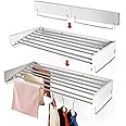 Amazon.com: Heshecein Wall Mounted Drying Rack,Collapsible Drying Racks ...
