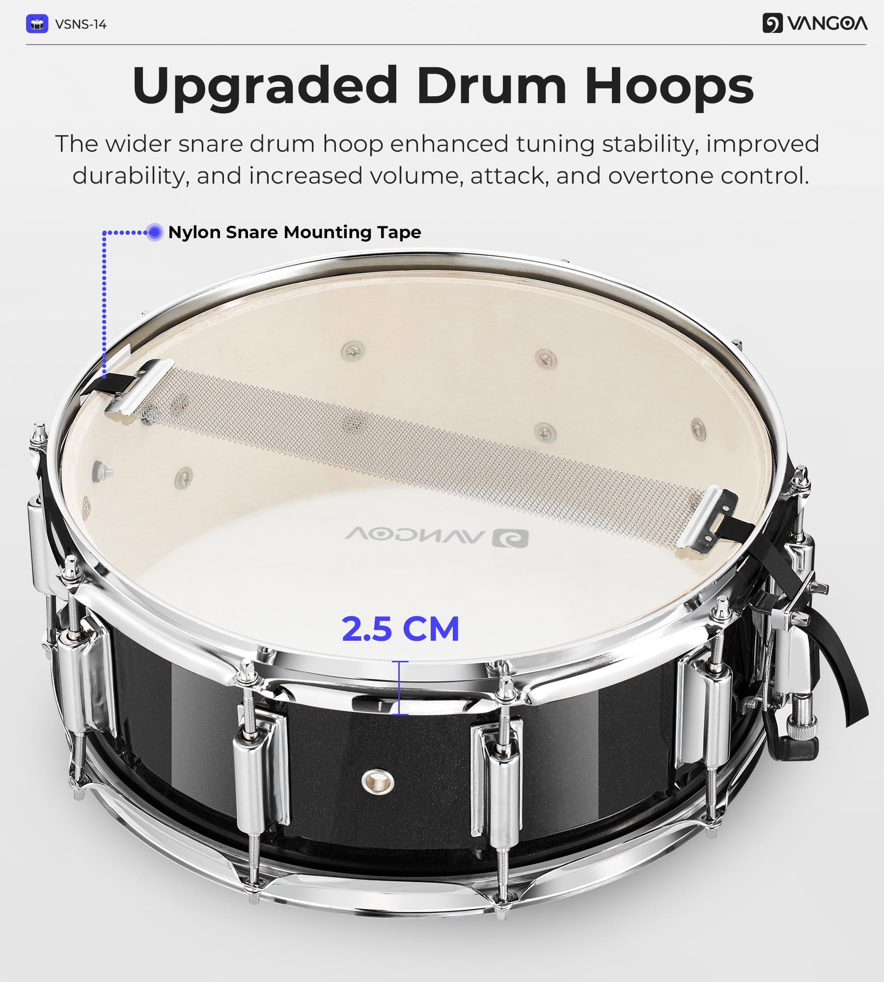 Mua Vangoa Snare Drum Set Kit 14 x 5.5 Inches for Kids Students ...