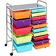 Amazon.com: RELAX4LIFE 15 Drawer Rolling Storage Cart, Mobile Drawer ...