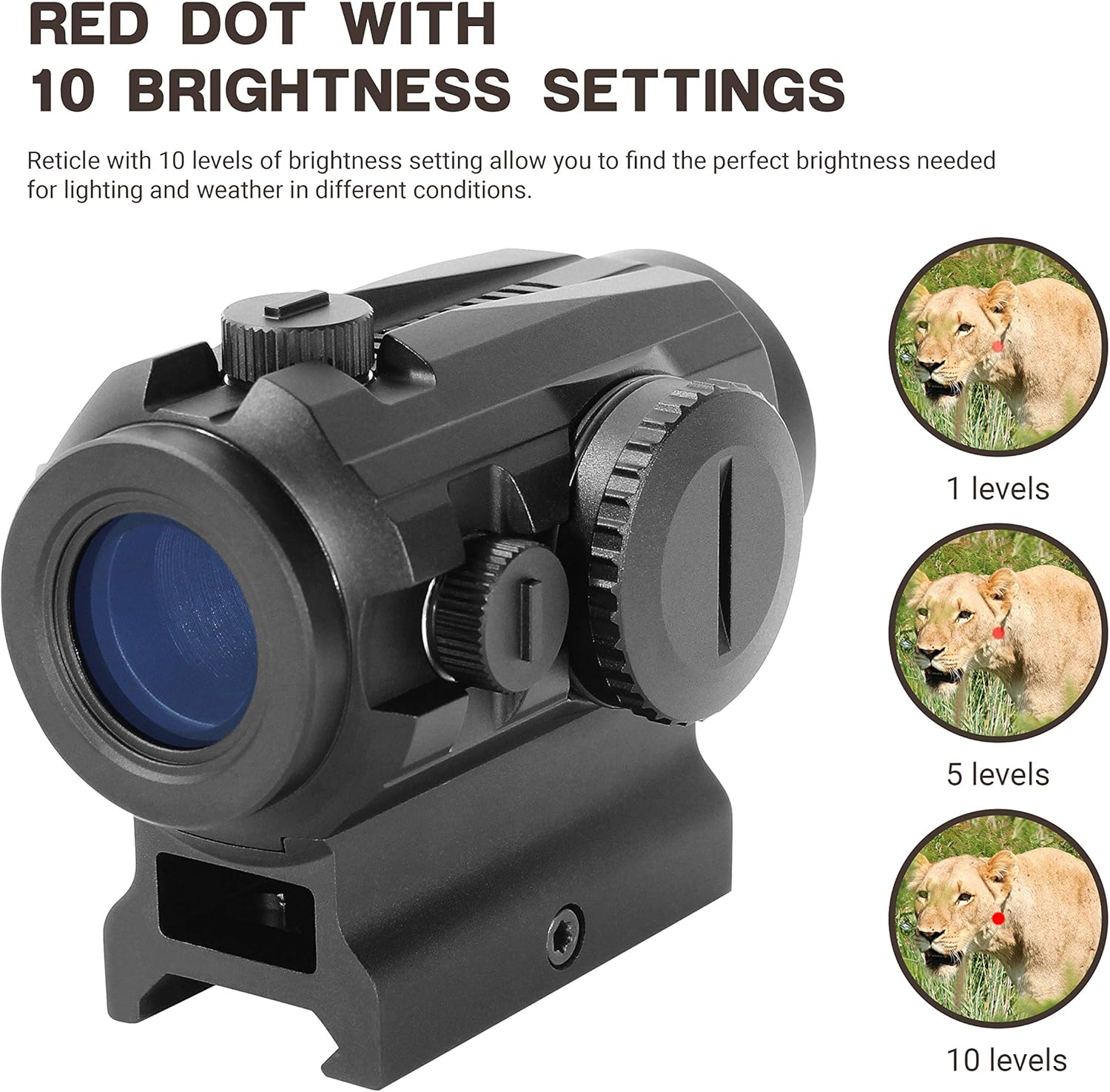 ESSLNB Red Dot Sight 2MOA Rifle Scope Fully Multi-coated Prism ...