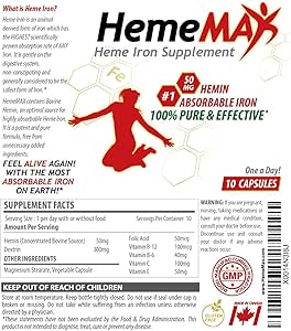 Amazon.com: HemeMAX Hemin, Heme Iron Supplement (10): Health & Personal ...